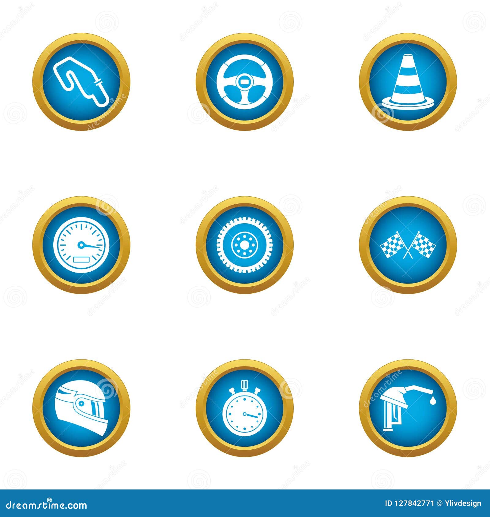 Pilotage Icons Set, Flat Style Stock Vector - Illustration of business ...