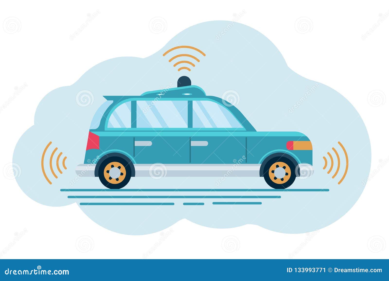 Pilotless Car with a Touch Control System Stock Vector - Illustration ...