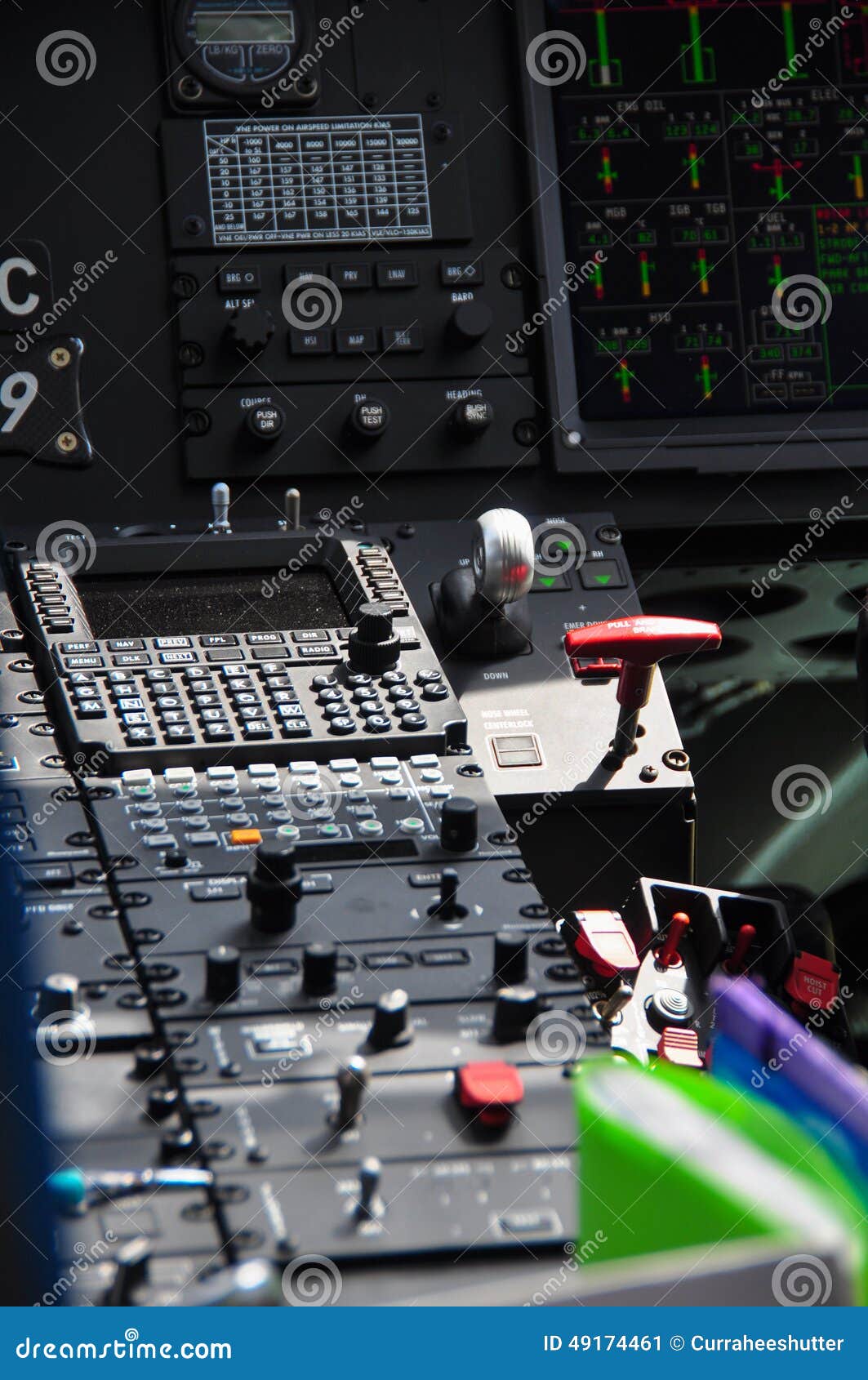 The Pilots Control Panel Inside a Passenger Airplane, Control Panel of ...