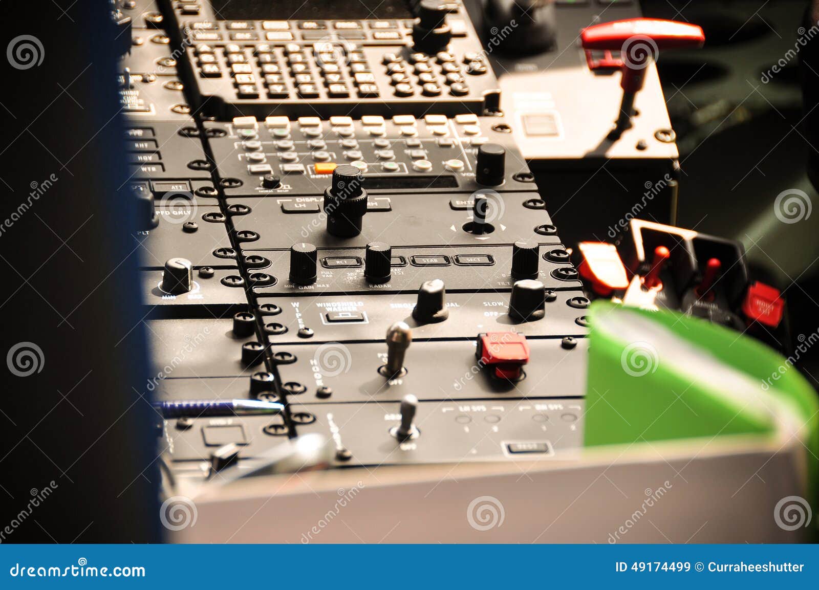 The Pilots Control Panel Inside a Passenger Airplane, Control Panel of ...