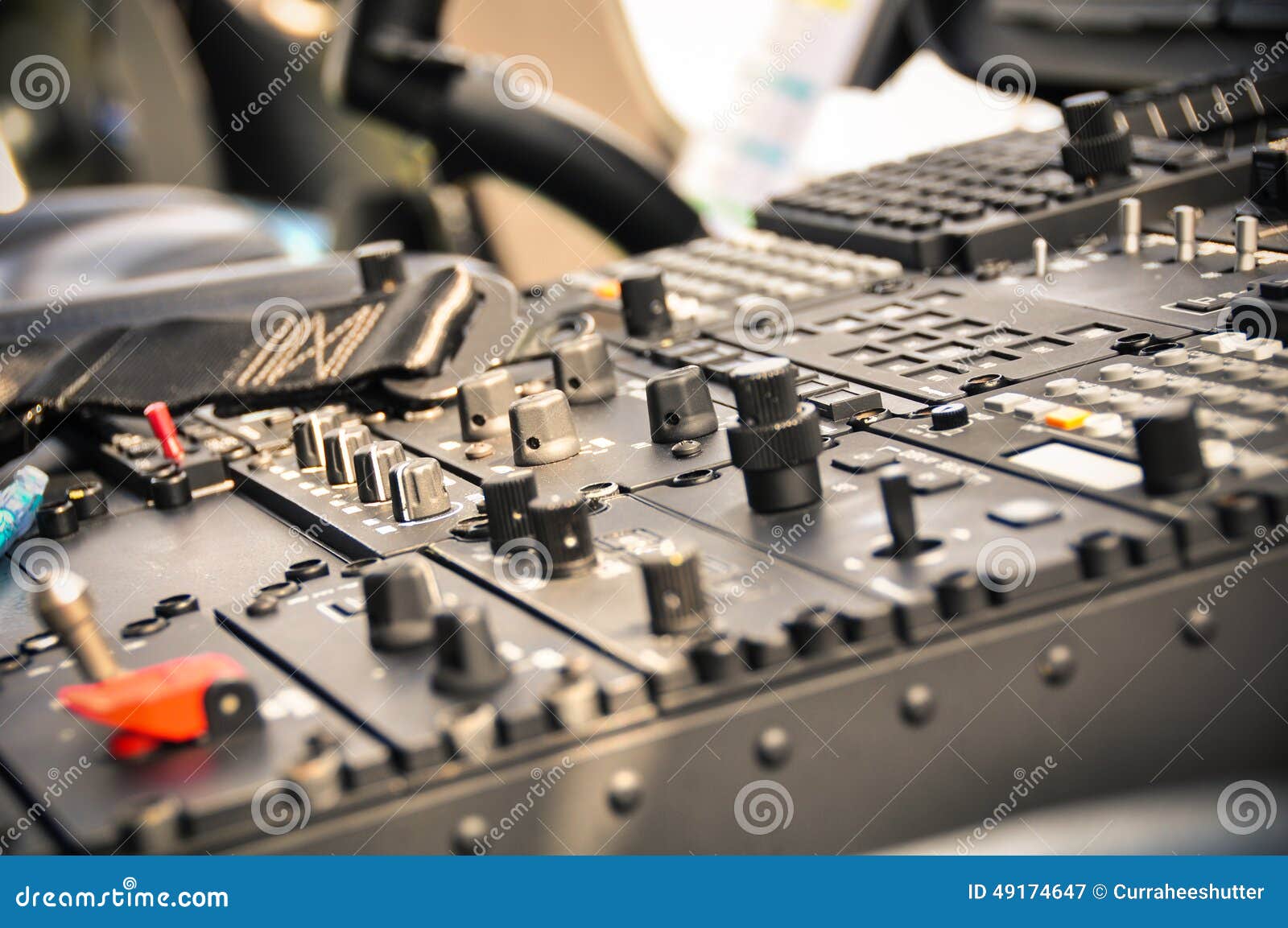 The Pilots Control Panel Inside a Passenger Airplane, Control Panel of ...
