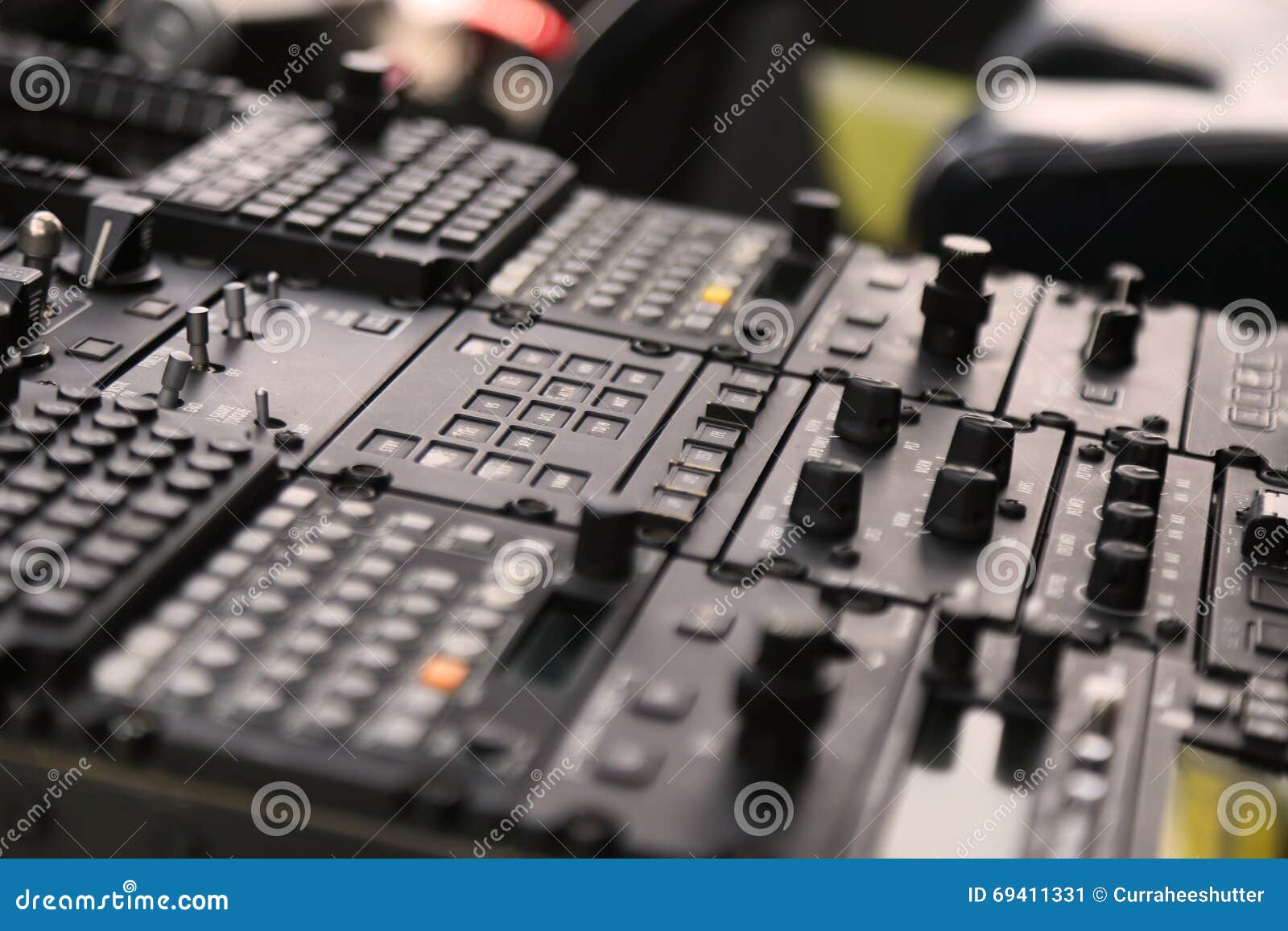 The Pilots Control Panel Inside a Passenger Airplane, Control Panel of ...