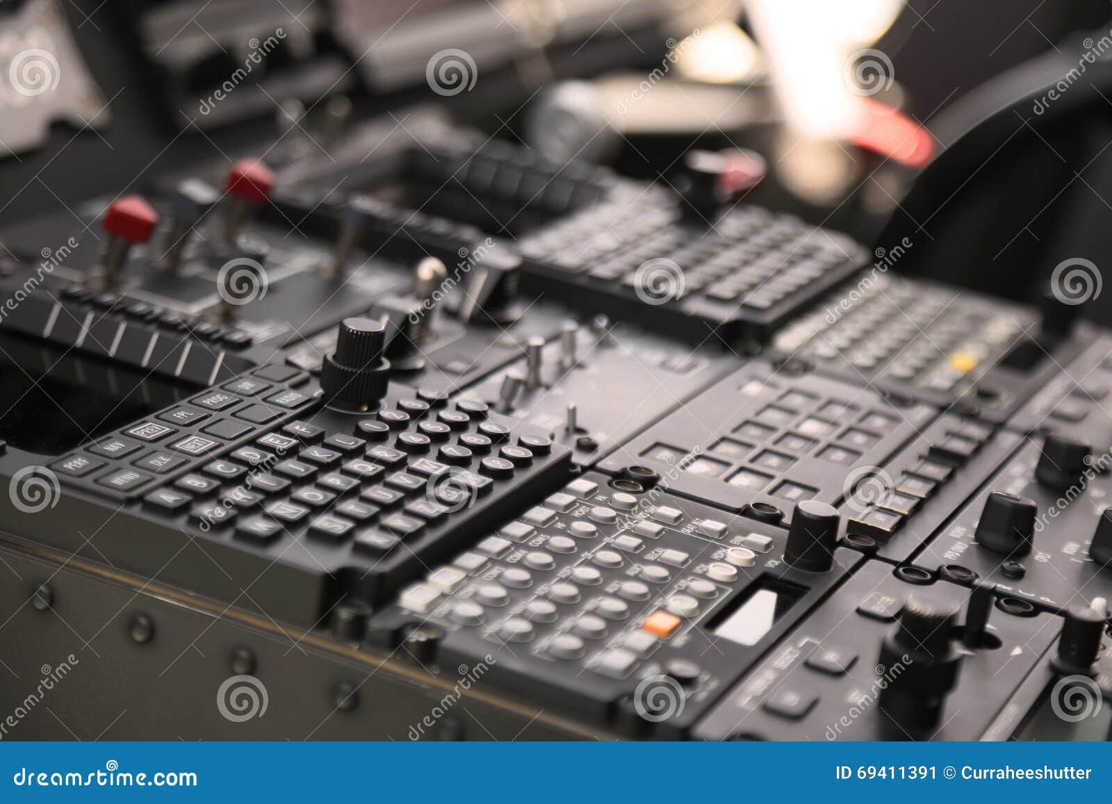 The Pilots Control Panel Inside a Passenger Airplane, Control Panel of ...