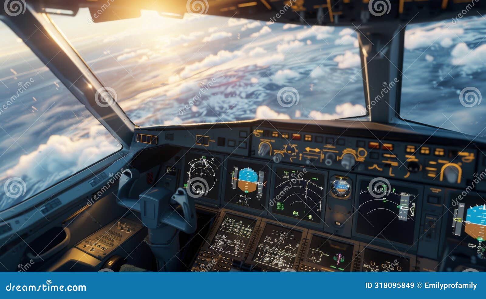 Inside Look: Cockpit View of Airplane Stock Image - Image of dashboard ...