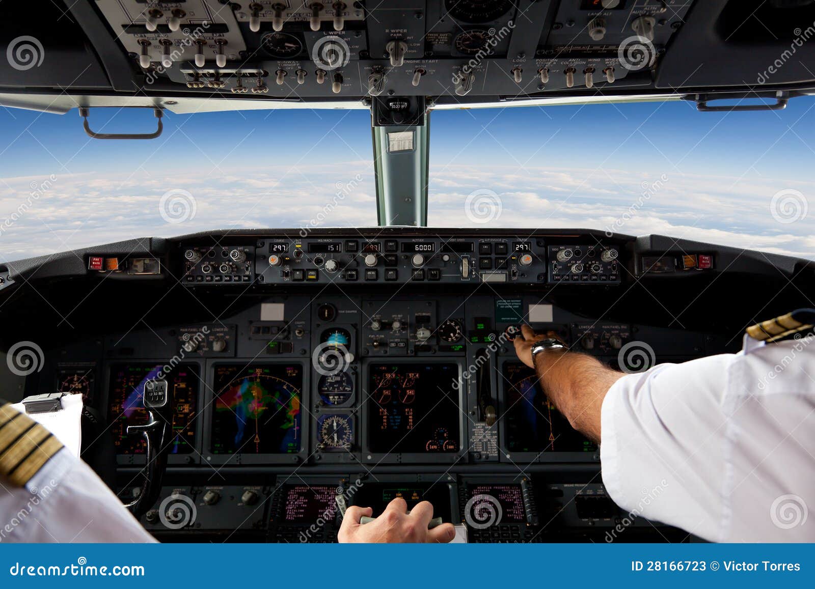 Pilots Working in an Aeroplane Stock Image - Image of pilot, gear: 28166723