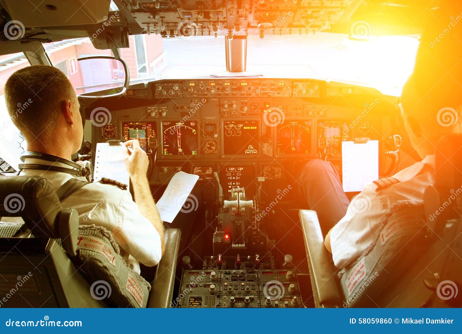 Pilots Working in an Aircraft Editorial Image - Image of pilots, crew ...