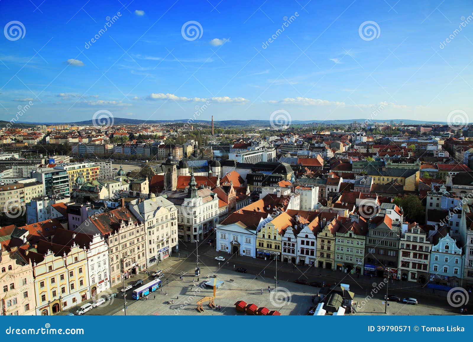 Pilsen panorama editorial photo. Image of building, tower - 39790571