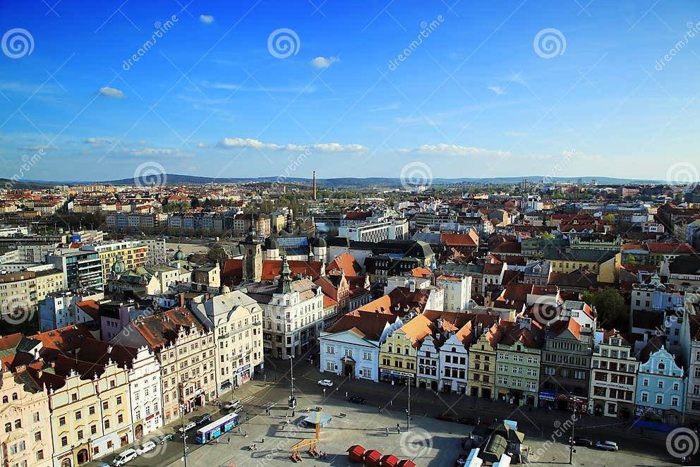 Pilsen panorama editorial photo. Image of building, tower - 39790571