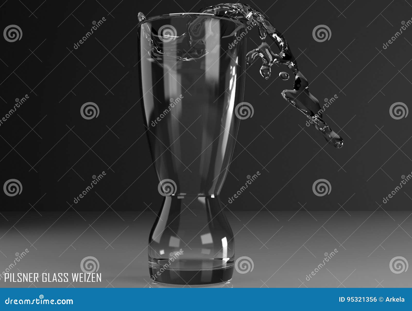 Pilsner Glass Weizen 3D Illustration Stock Illustration - Illustration ...