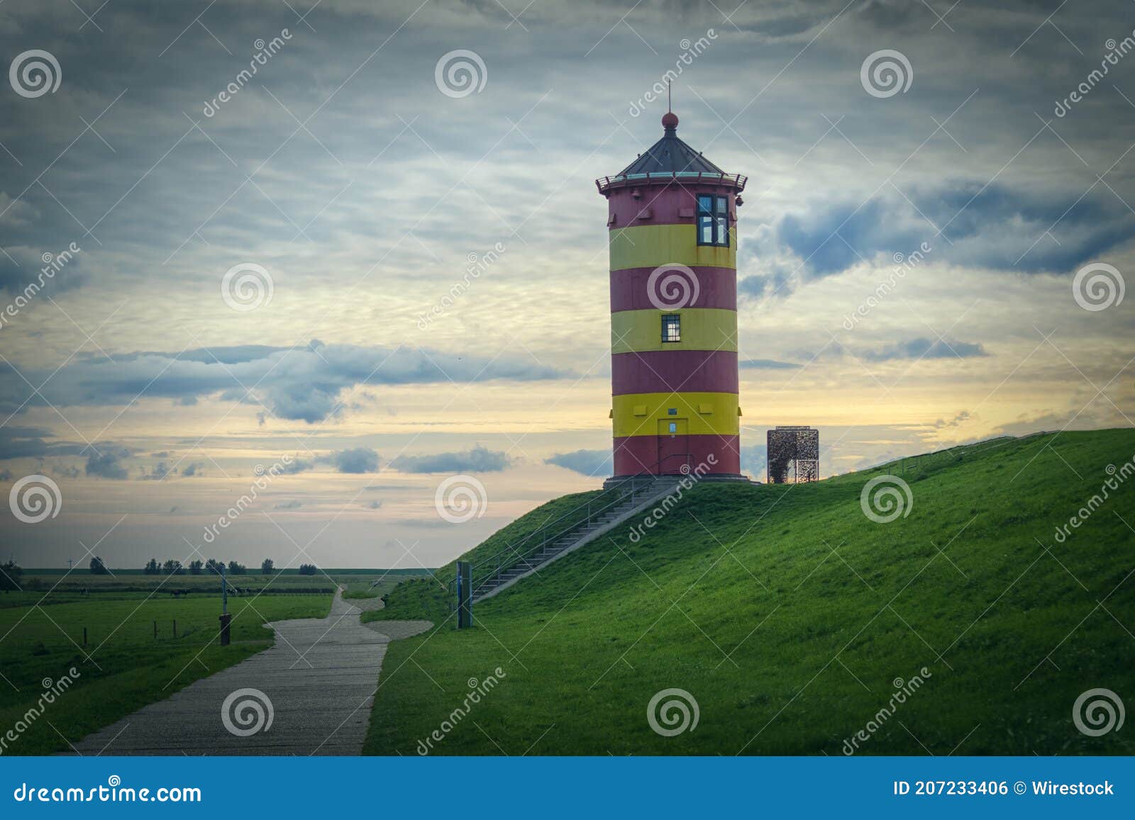 Pilsum Lighthouse in the Picturesque Area, Scenic Cloudscape in the ...