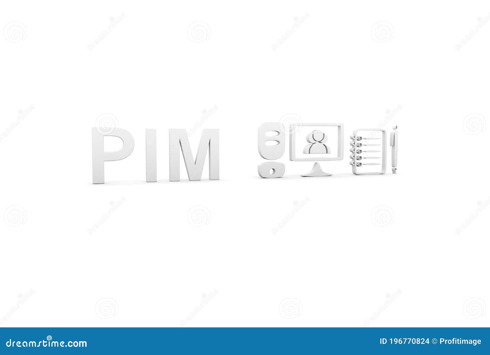 PIM Concept White Background Stock Illustration - Illustration of ...