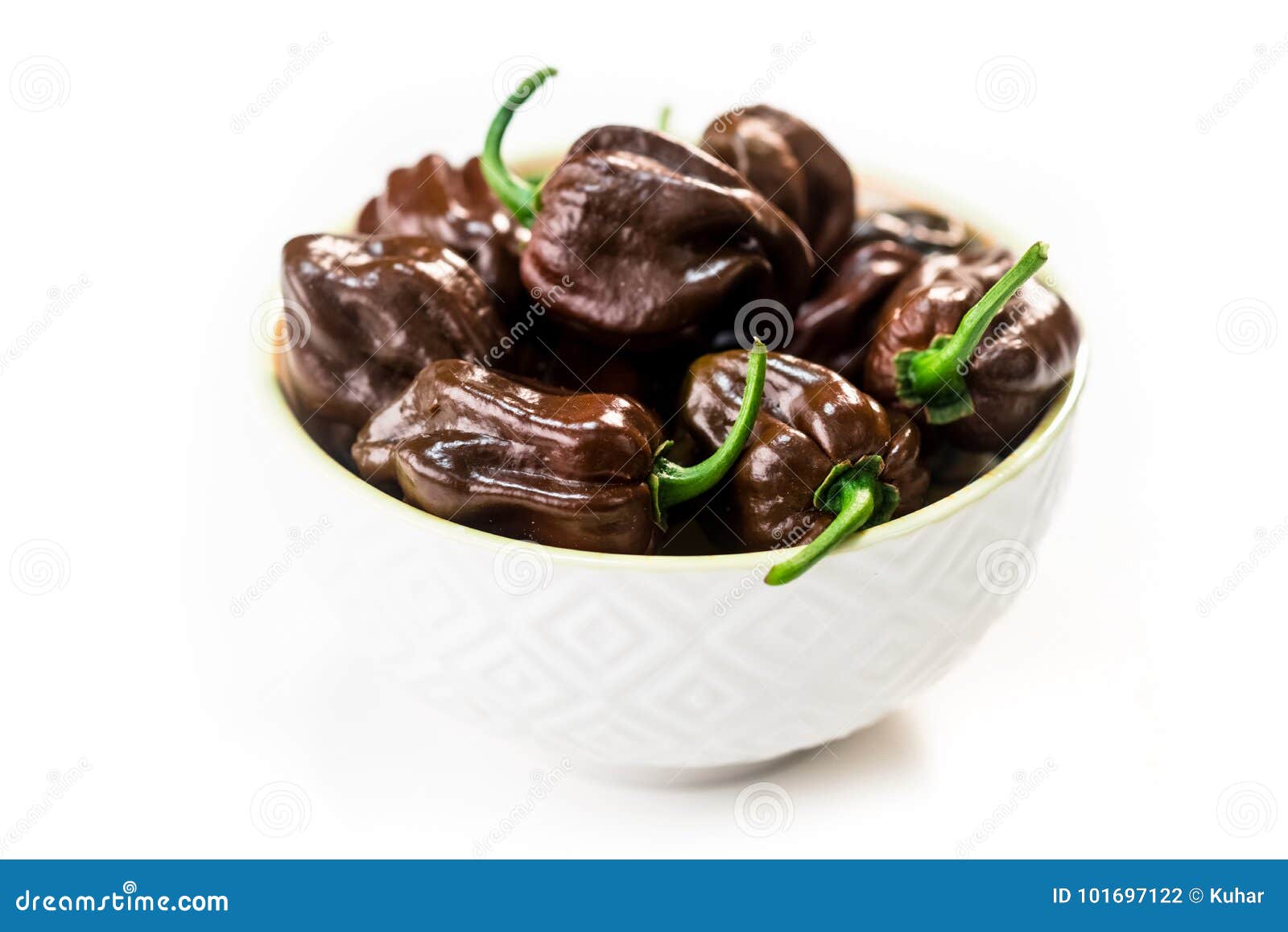 Piment De Chocolat De Habanero Photo stock - Image du poivre, fond ...