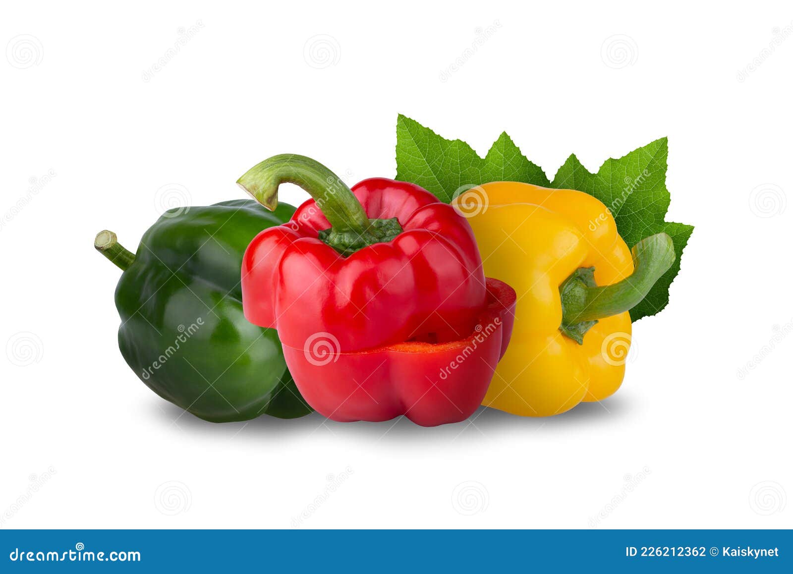 Pimenta-doce-verde-pimenta-verde-doce E Pimenta-doce-amarela Isolada Em ...