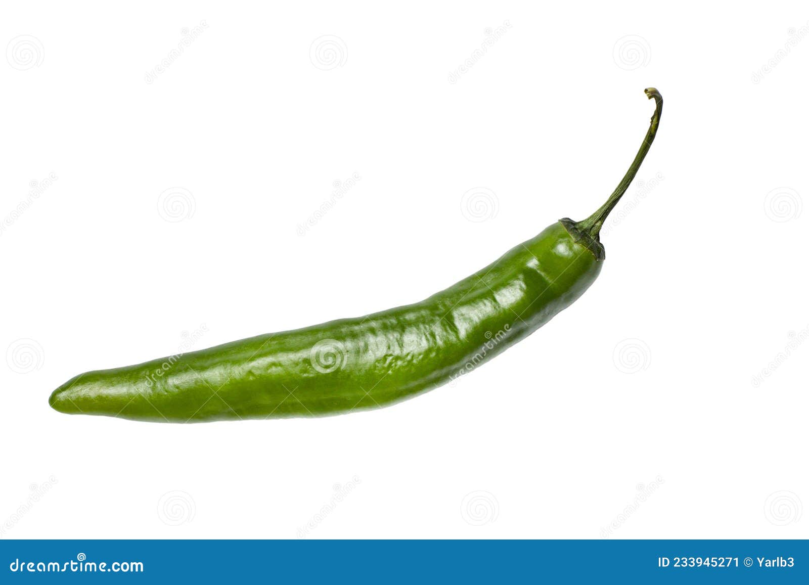 Pimienta Caliente Verde Brillante Cierre Sobre Blanco Aislado Imagen de ...