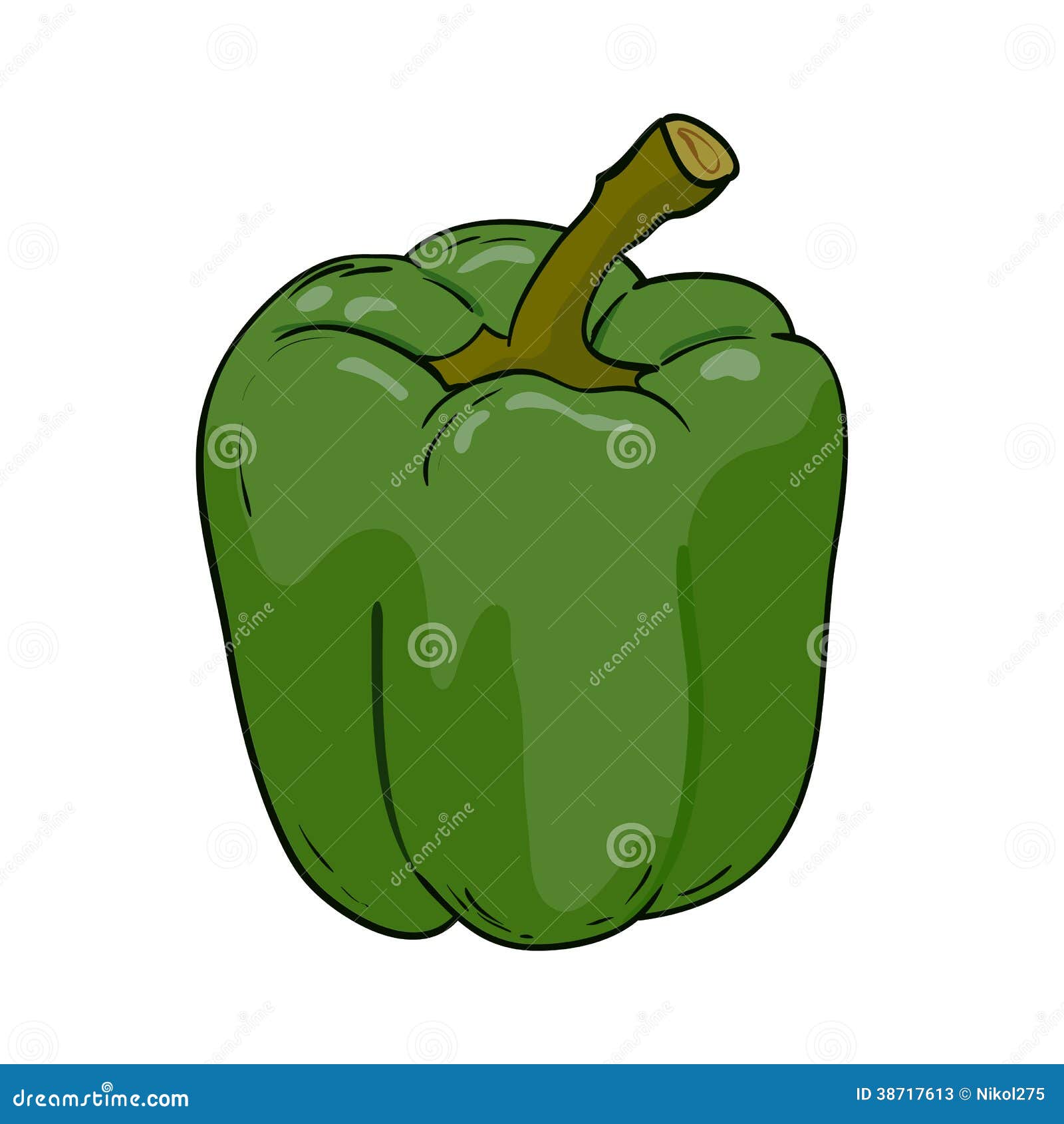 Pimienta verde del vector ilustración del vector. Ilustración de ...