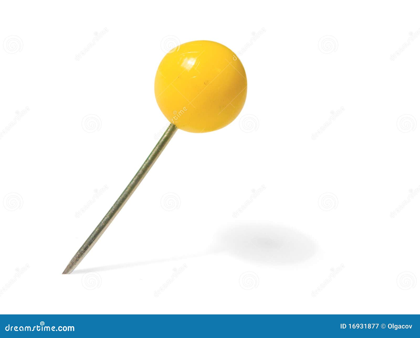 Pin stock image. Image of round, yellow, white, stationery - 16931877