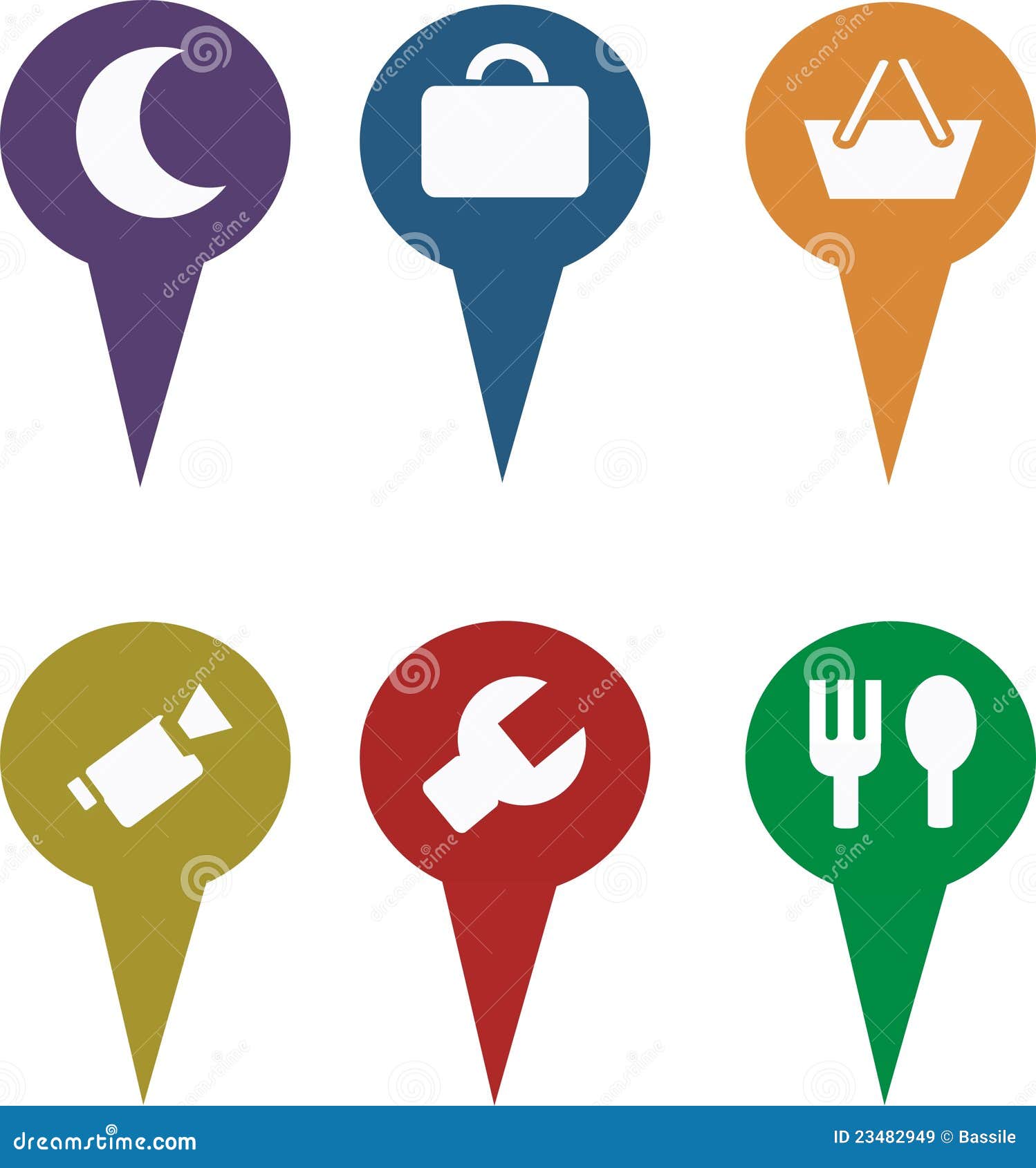 Pin stock illustration. Illustration of shopping, markers - 23482949