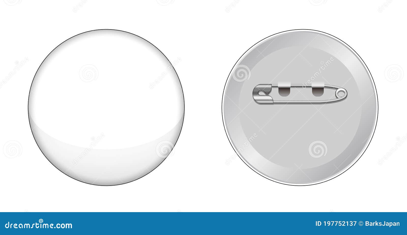 Pin Badge PinBack Button Template Vector Illustration Stock Vector ...
