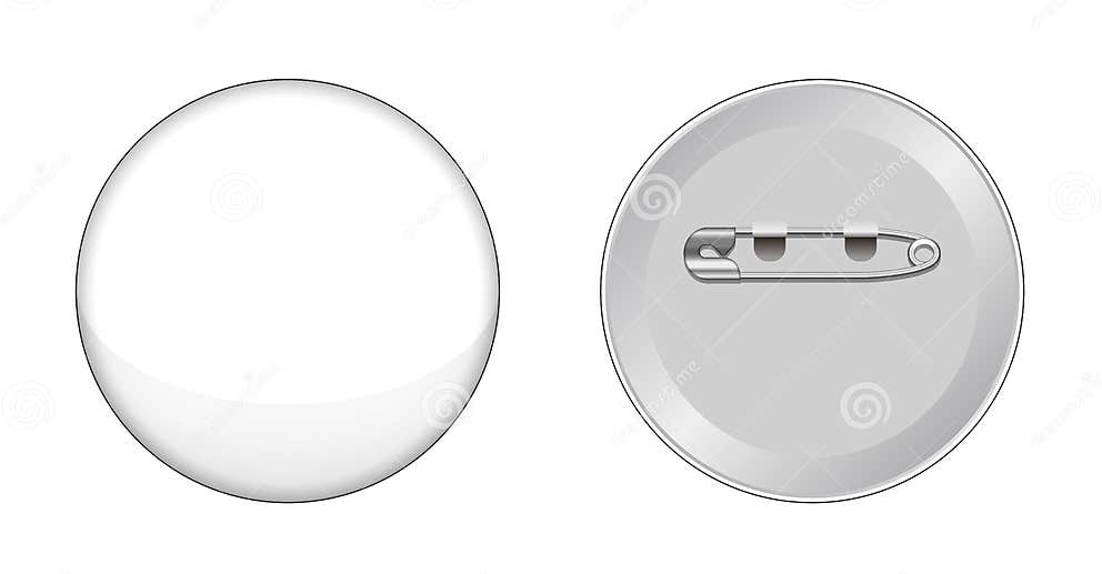Pin Badge PinBack Button Template Vector Illustration Stock Vector ...