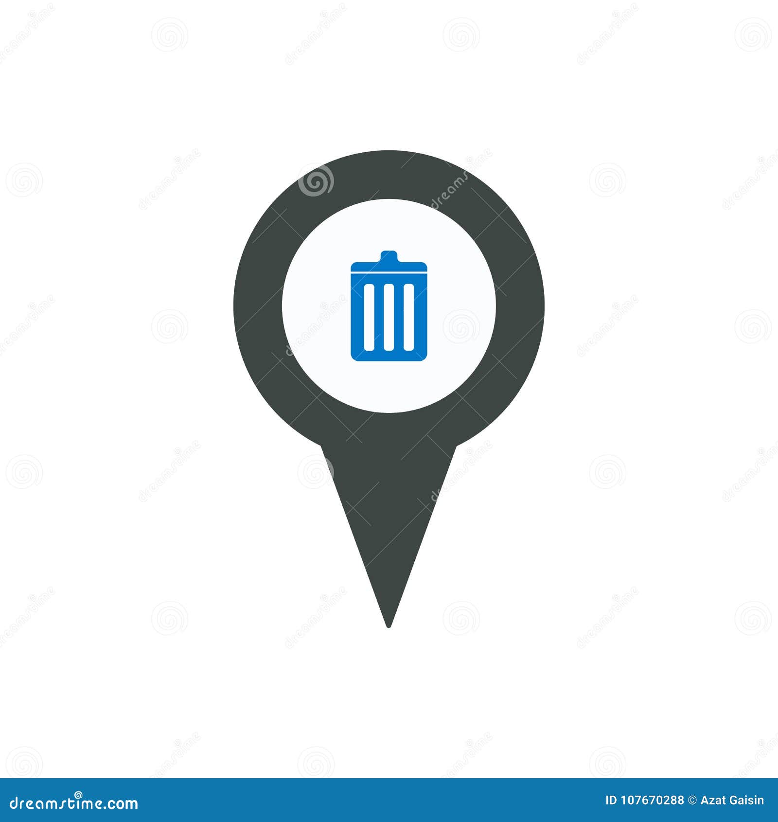 Pin bin icon stock vector. Illustration of design, logo - 107670288