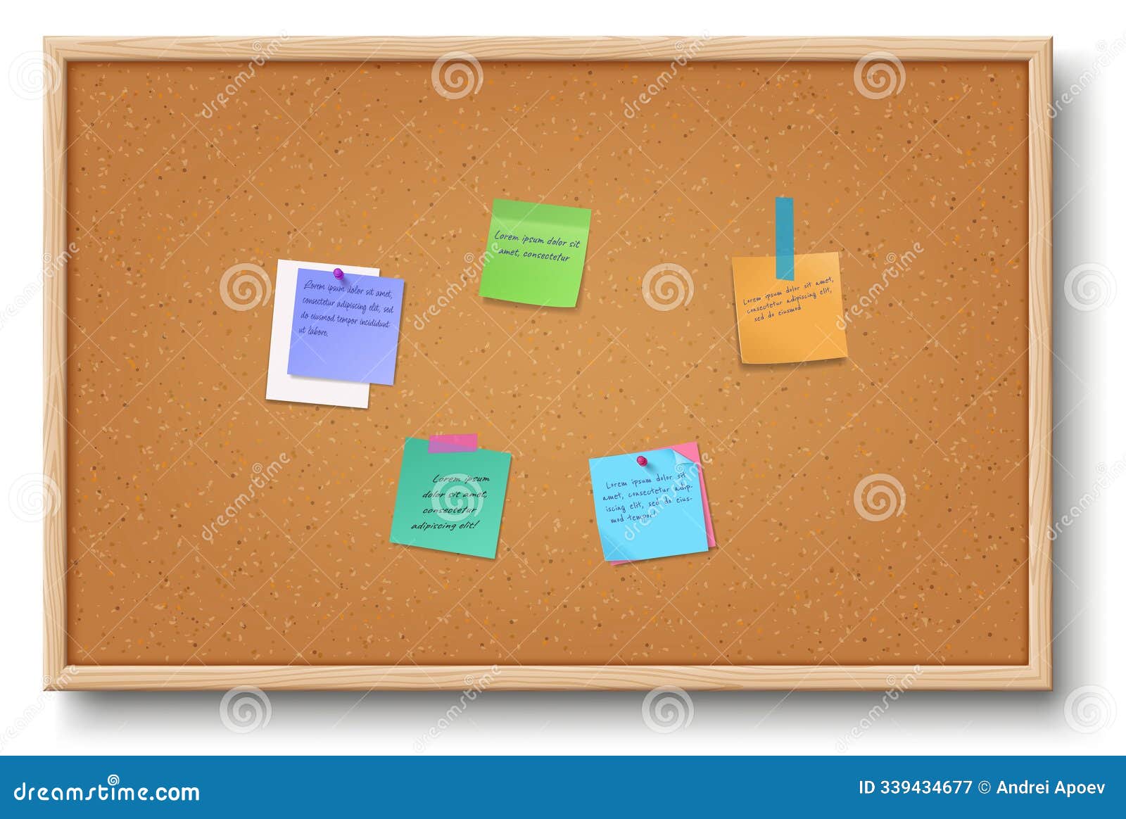 Pinboard with Meme Stickers Realistic Vector Illustration Stock Vector ...