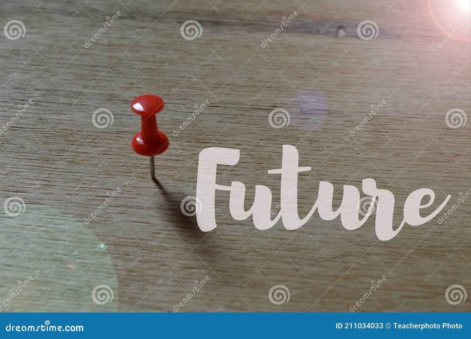 Pin Board Over Wooden Background Written with FUTURE Stock Image ...
