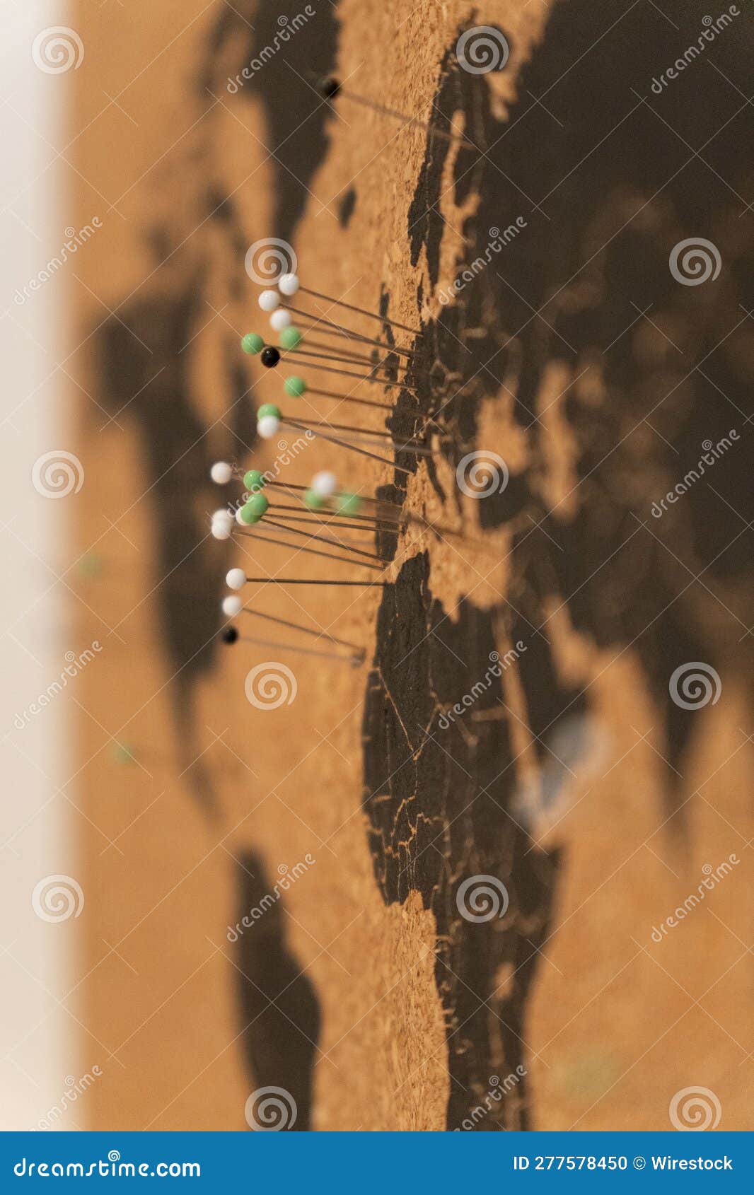 A Pin Board with Pins Placed on Its Side Stock Photo - Image of chart ...