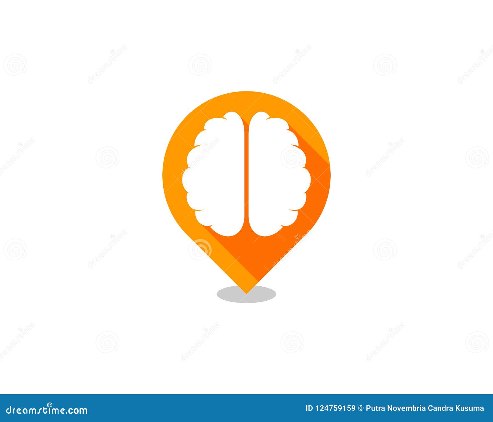 Pin Brain Logo Icon Design stock illustration. Illustration of human ...