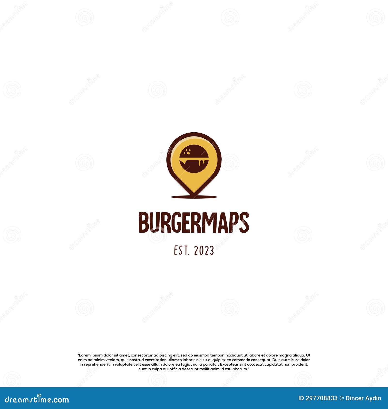 Pin Burger Restaurant Logo Design, Map Pointer Combine with Burger Logo ...