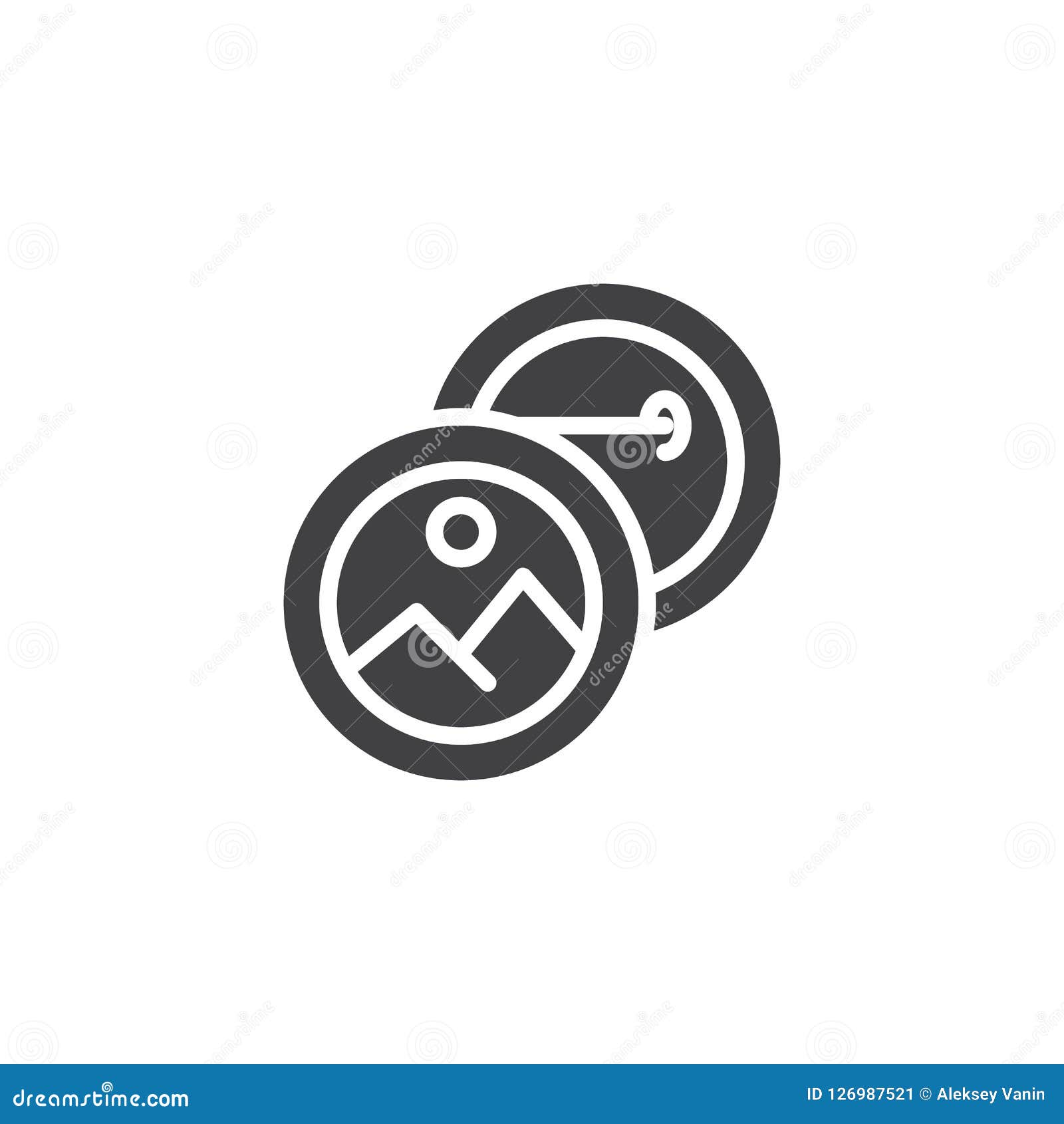 Pin button vector icon stock vector. Illustration of solid - 126987521