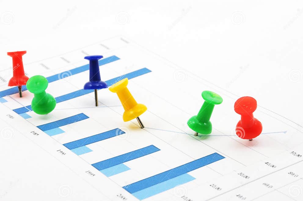 Pin and chart stock photo. Image of economy, business - 13623850