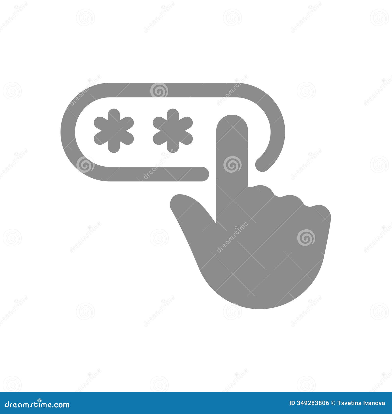 Pin Code Entering with Hand and Masked Characters Stock Vector ...