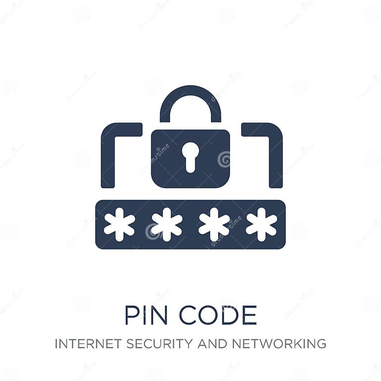 Pin Code Icon. Trendy Flat Vector Pin Code Icon on White Background ...