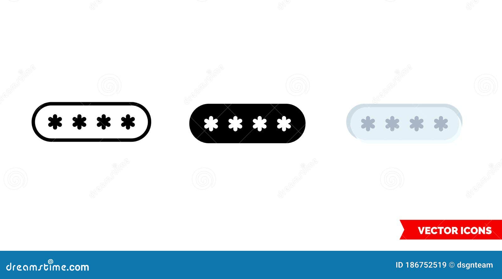 Pin Code Icon of 3 Types. Isolated Vector Sign Symbol. Stock Vector ...