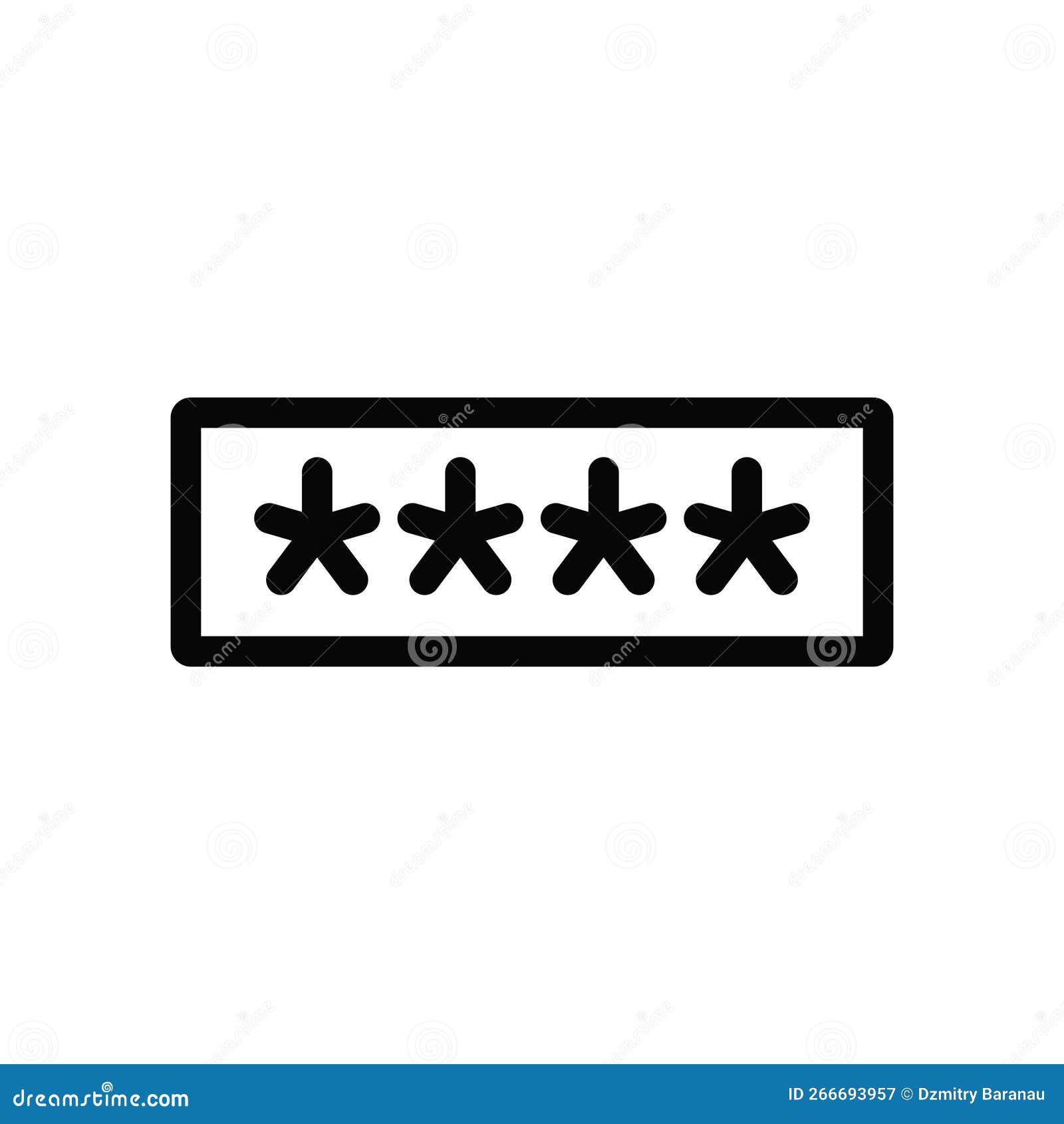 PIN Code Line Icon Isolated on White Background. Black Flat Thin Icon ...