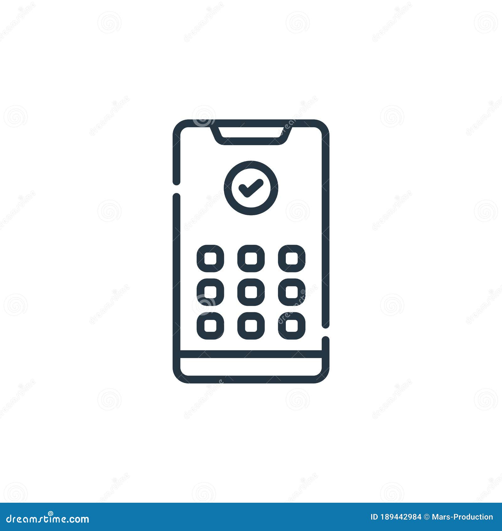 Pin Code Vector Icon Isolated on White Background. Outline, Thin Line ...