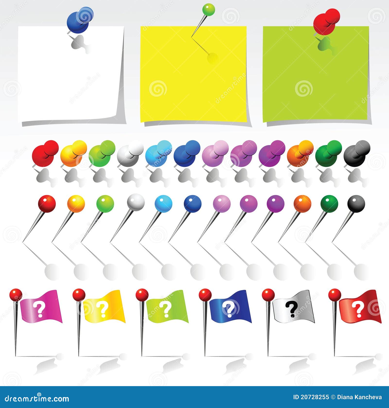 Pin collection stock vector. Illustration of banner, pins - 20728255