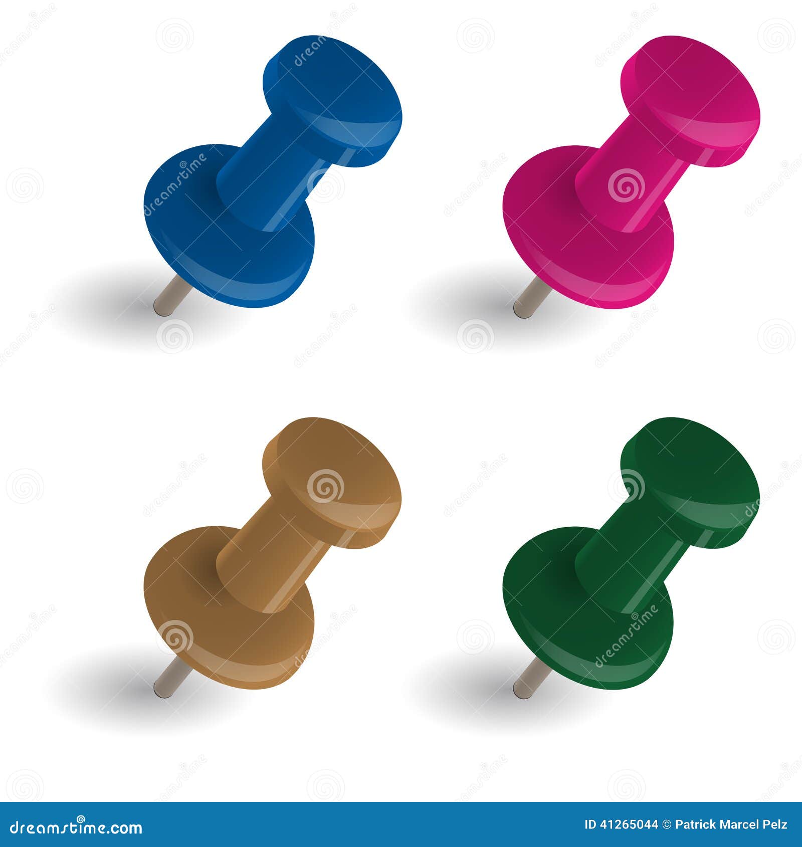 Pin Collection 4 colors stock vector. Illustration of background - 41265044