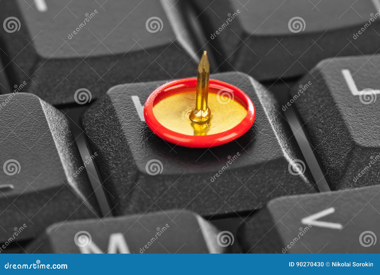 Pin on computer keyboard stock photo. Image of background - 90270430