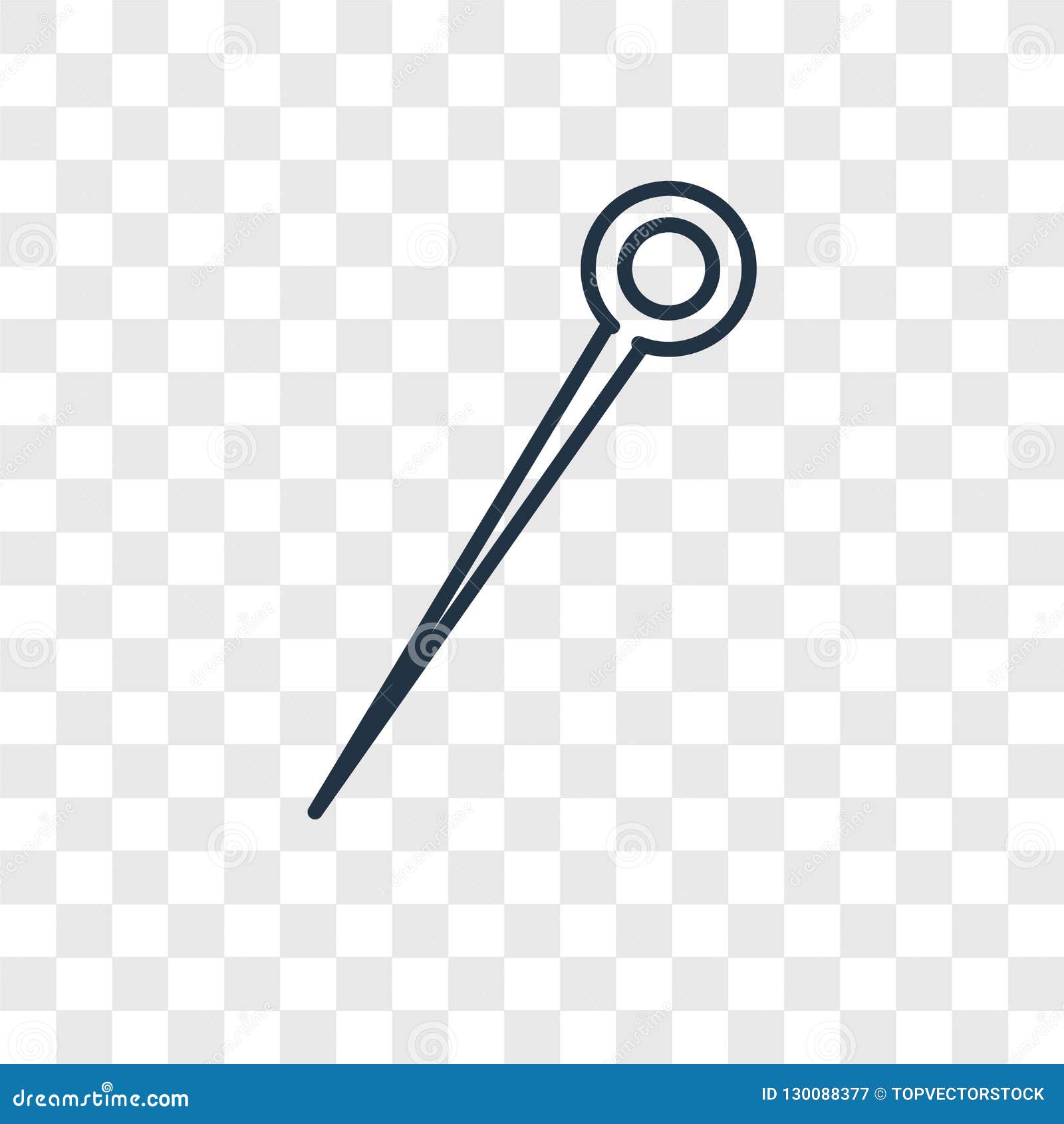 Pin Concept Vector Linear Icon Isolated on Transparent Background, Pin ...