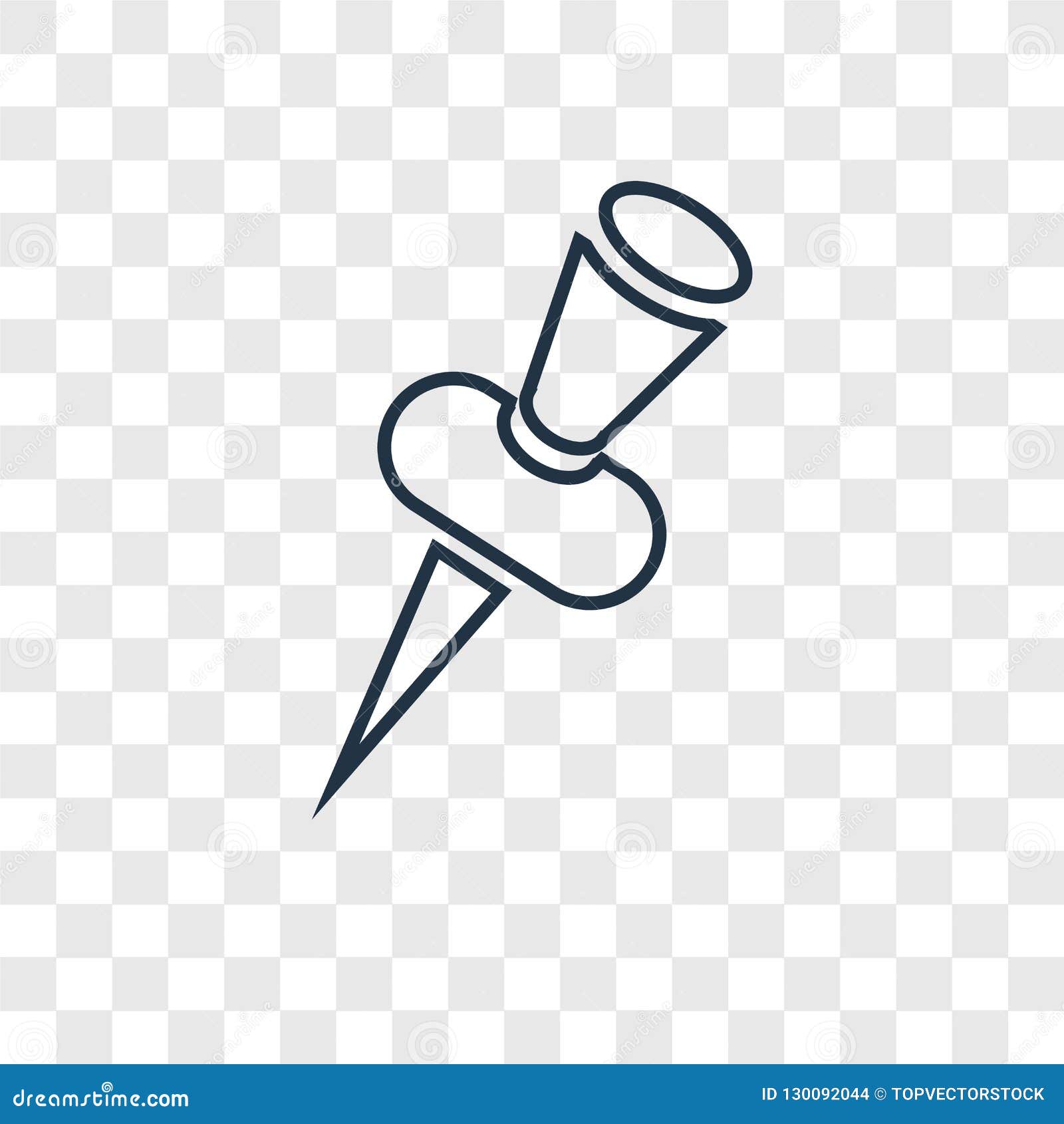 Pin Concept Vector Linear Icon Isolated on Transparent Background, Pin ...