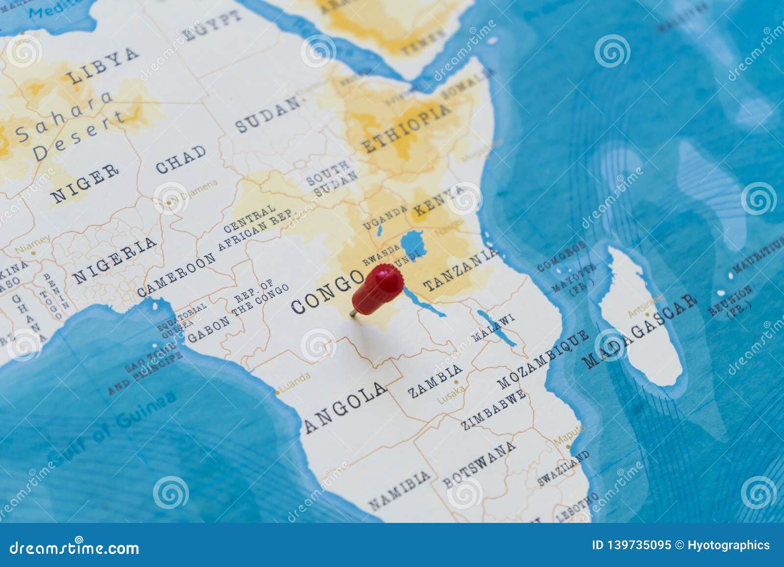 A Pin on Congo in the World Map Stock Image - Image of paper, locations ...