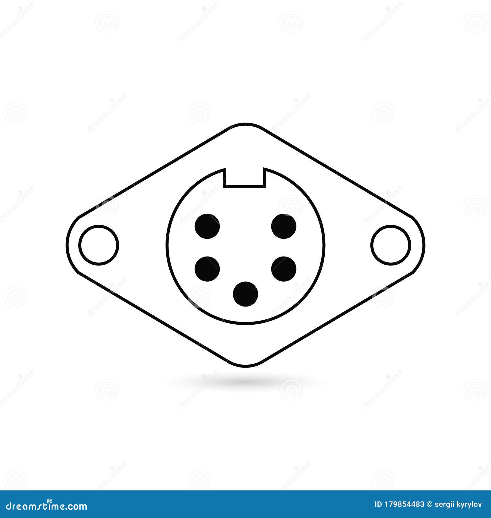 5 Pin Connector Icon Colored Symbol. Premium Quality Isolated Socket ...