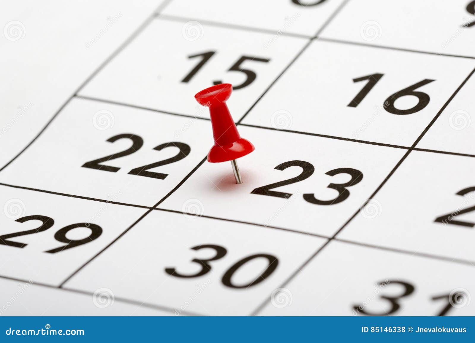 Pin the date number 23. stock photo. Image of annual - 85146338