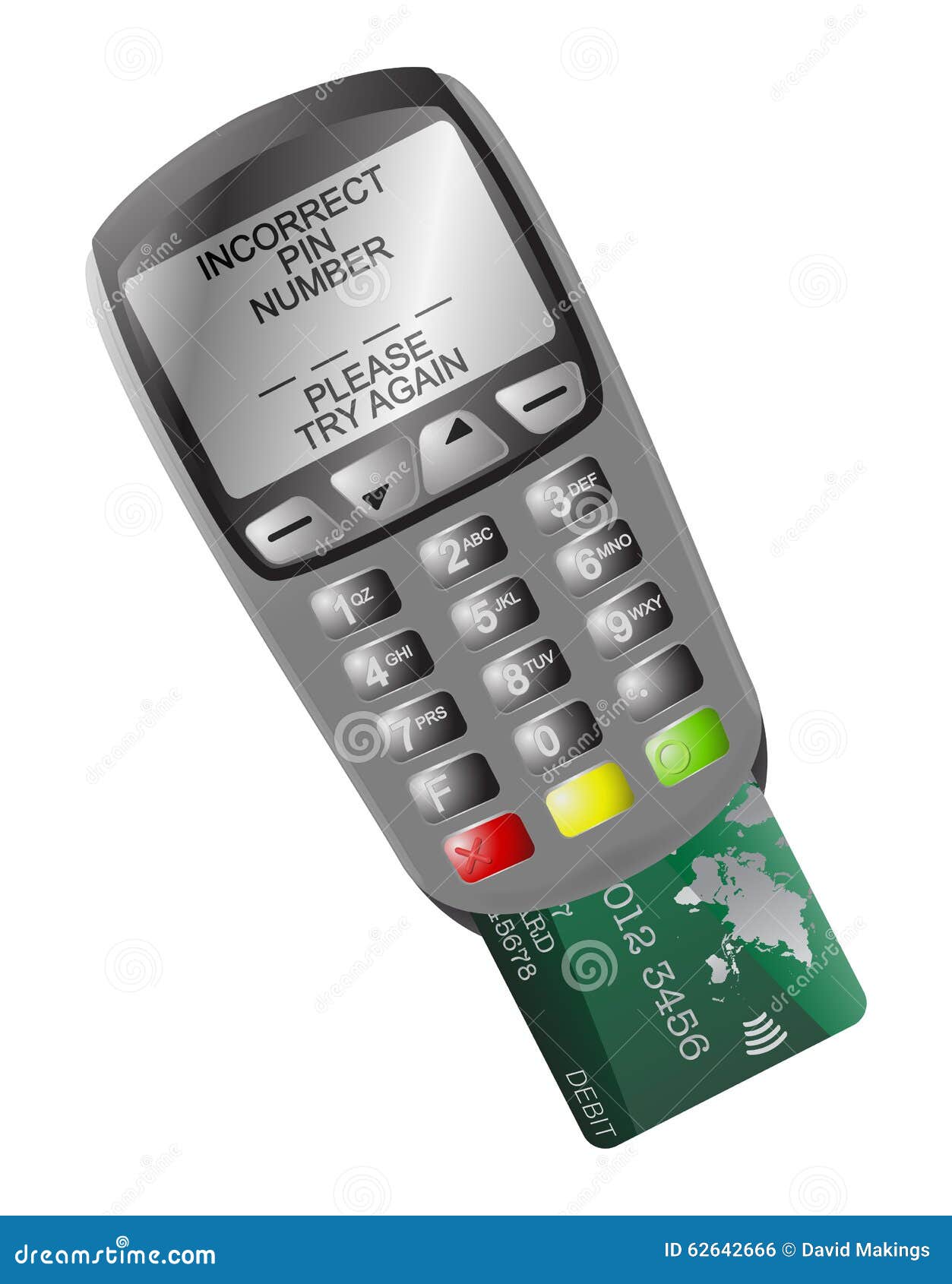 Pin De Chip and Pin Machine Incorrect Stock de ilustración ...