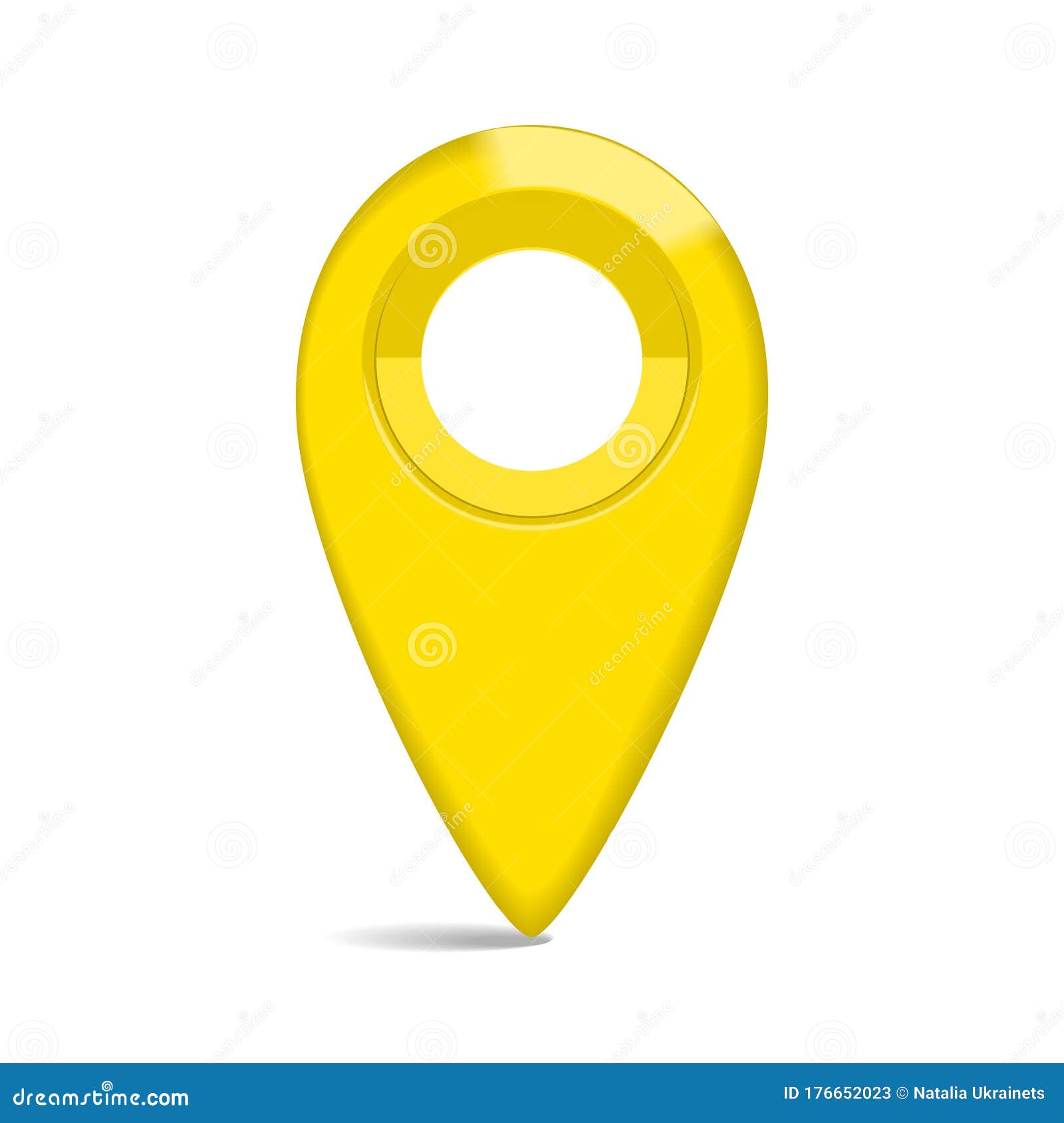 Pin de mapa amarillo ilustración del vector. Ilustración de recorrido ...