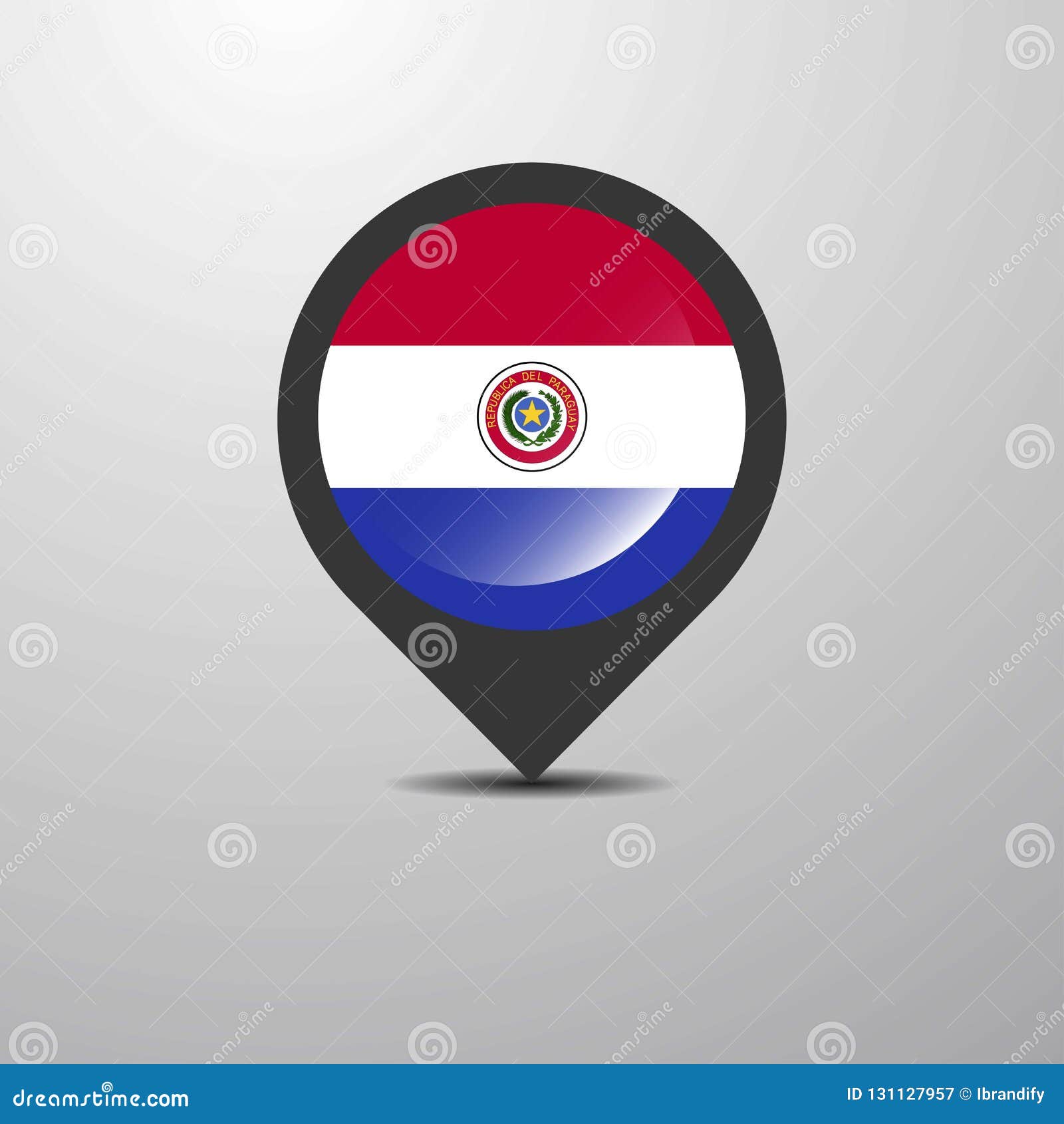 Pin del mapa de Paraguay ilustración del vector. Ilustración de ...
