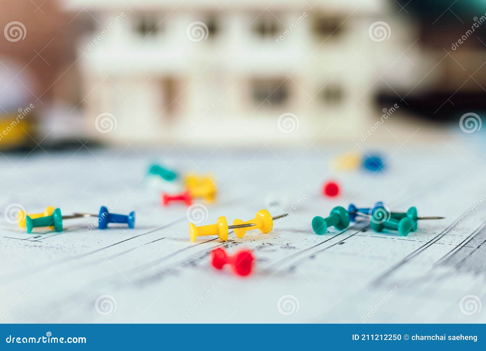 Pin on Design Plan on the Table. Tool of Architecture Concept Stock ...