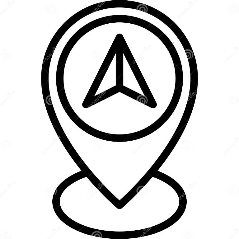 Pin with Direction Sign Icon, Location Map and Navigation Vector Stock ...