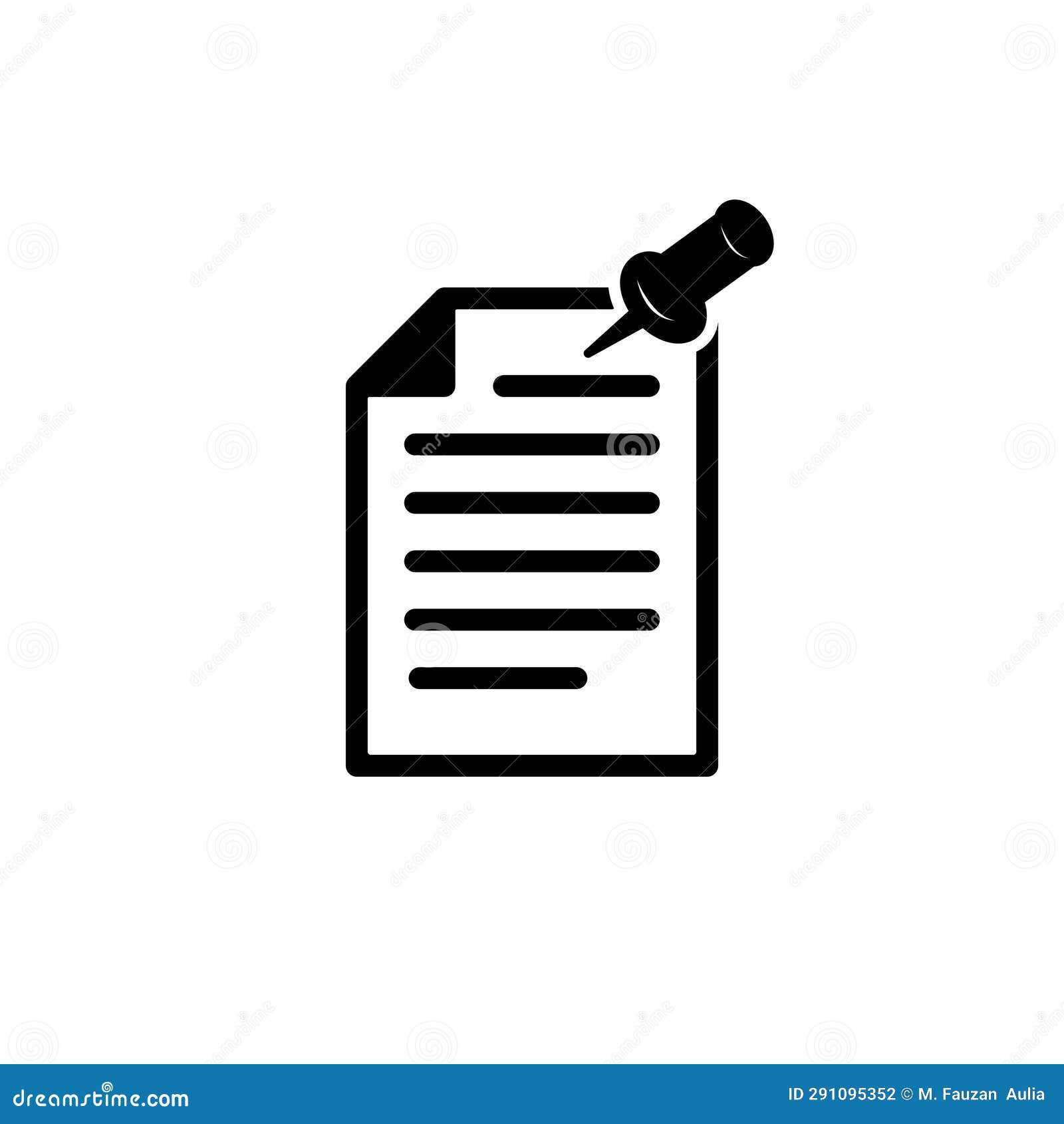 Pin Document, Important Information Document, Note and Contract Vector ...